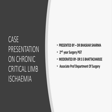 Critical limb ischaemia | PPTX