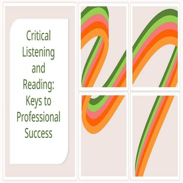 Mastering Critical Listening, Reading, and Viewing Strategies for ...