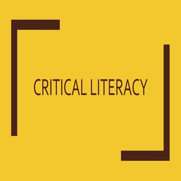 Critical literacy | PPTX