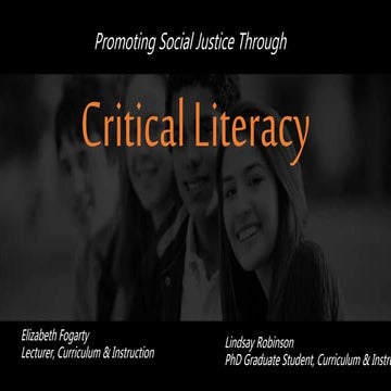 Critical Literacy for 2019 MCRR Conference | PPT