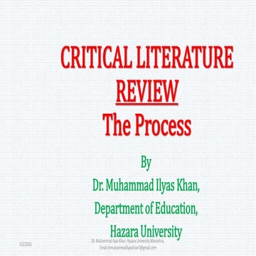 Critical literature review the process | PPTX