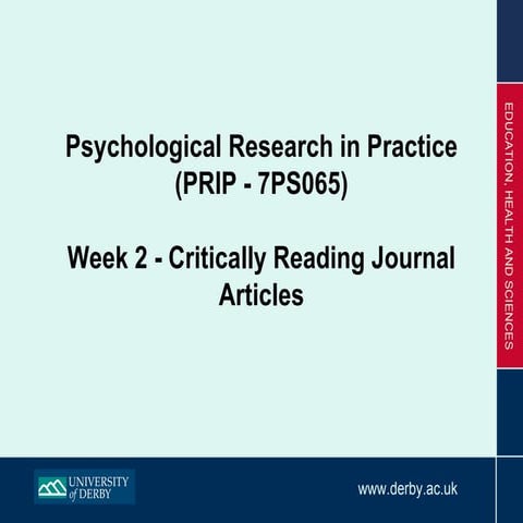 Critically reading a paper | PPT