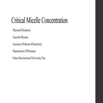 CMC(Critical Micelle Concentration).pptx