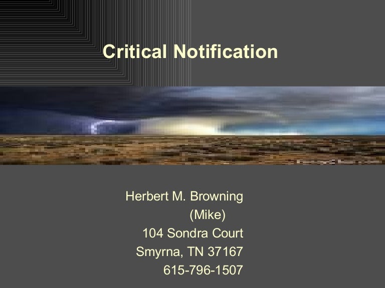 Critical Notification