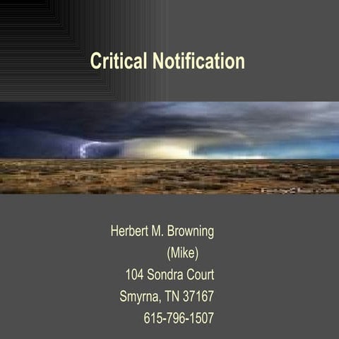 Critical Notification | PPT