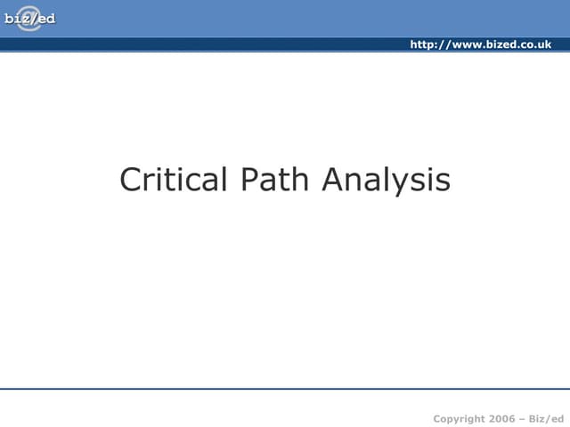 Critical path analysis | PPTX