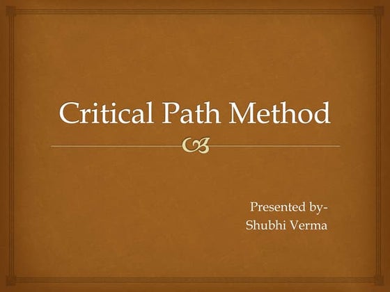 Critical path method | ODP