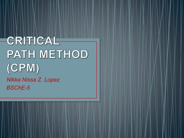 Critical path method | ODP