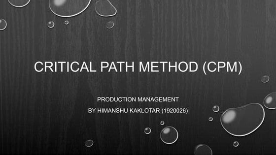 6.5 The Forward and Backward Pass (Critical Path) | PPTX