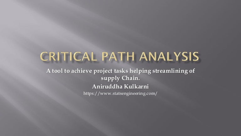 Critical path presentation for timely project completion
