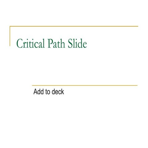 Critical Path Slide | PPT