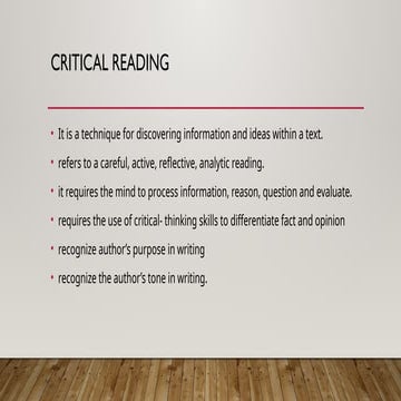 Critical Reading in Academic Writing Psychology | PPTX | Educational ...