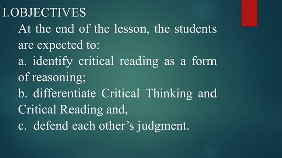 Critical Reading as Reasoning - Reading and Writing Skills- Quarter 4 ...