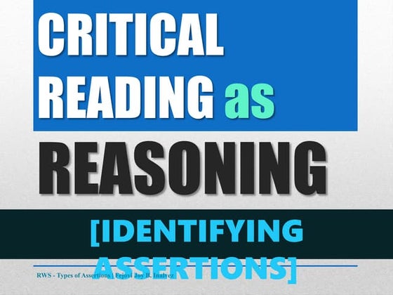 Assertions Vs. Counterclaims Reading And Writing (11) | PPTX | Educational Assessment | Education