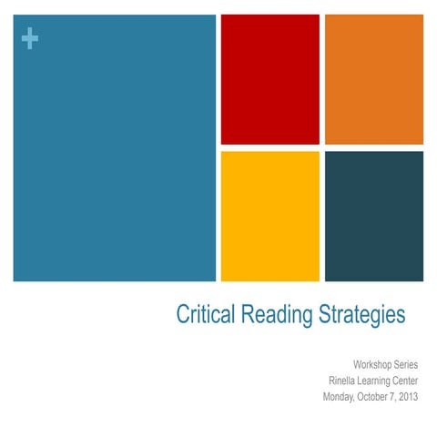 Critical Reading Strategies | PPTX