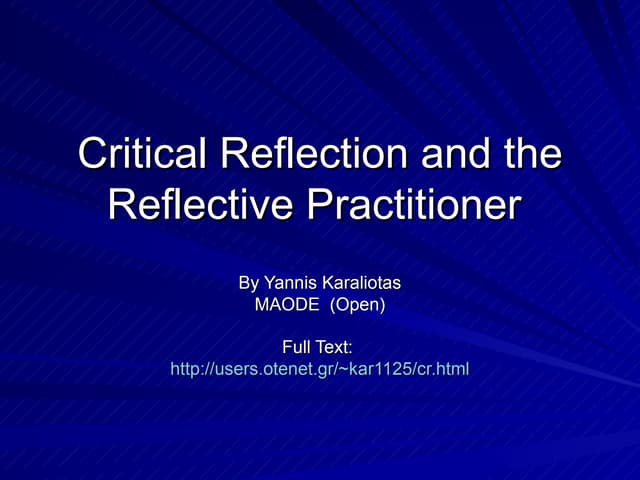 92 Critical-Reflection | PDF