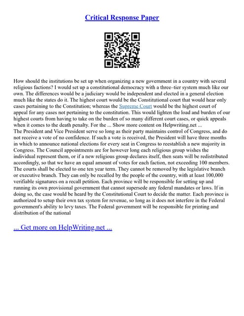 Critical Response Paper PDF critical-response-paper-pdf