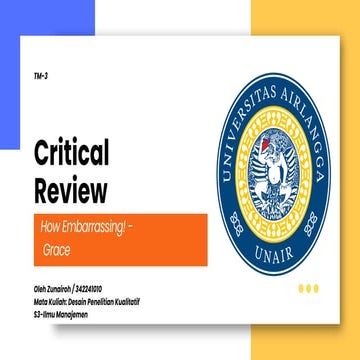 Critical Review Study Kualitatif menggunakan Metode CIT | PPT