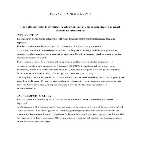 Critical review teaching methodology | DOCX