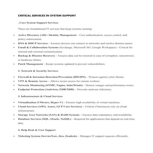 CRITICAL SERVICES IN SYSTEM SUPPORT.docx