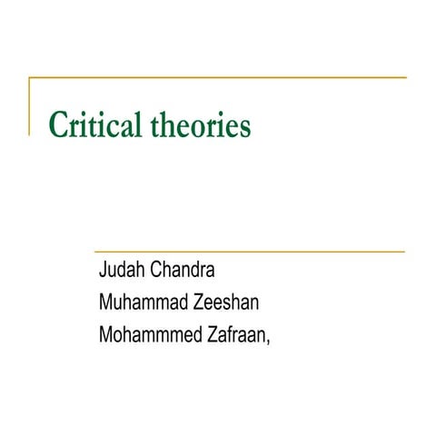 Critical theories 26 th april | PPT