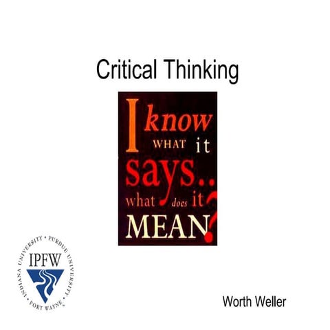 Critical thinking | PPT