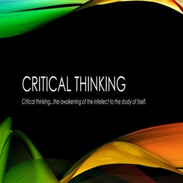 Critical Thinking in the Classroom | PPTX