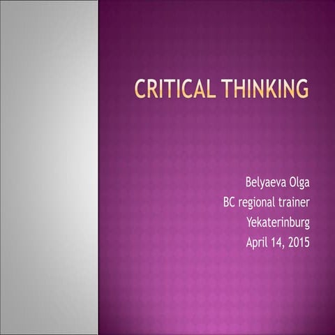 Critical thinking | PPT