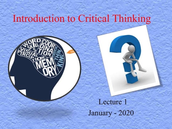 Critical thinking powerpoint | PPT