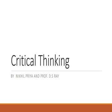 Critical thinking | PPTX