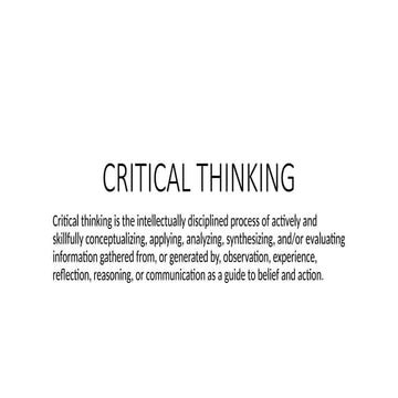 CRITICAL THINKING.pptx notes kmtc clinical medicine | PPTX