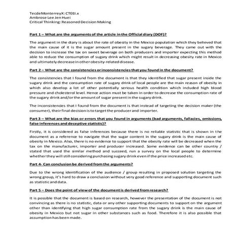 Critical Thinking Individual Practice With Peer Evaluation Docx