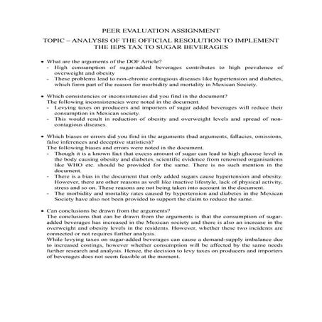 Critical Thinking Peer Evaluation Assignment Docx