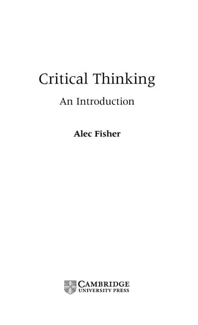 Conclusions in Critical Thinking | PDF