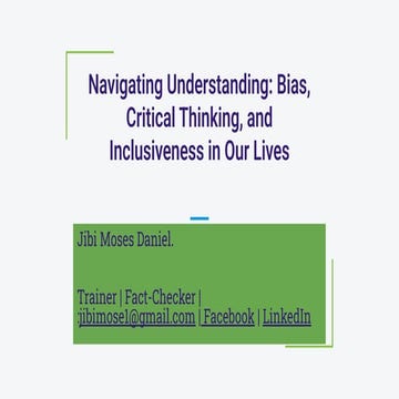 Critical Thinking and Bias with Jibi Moses | PDF