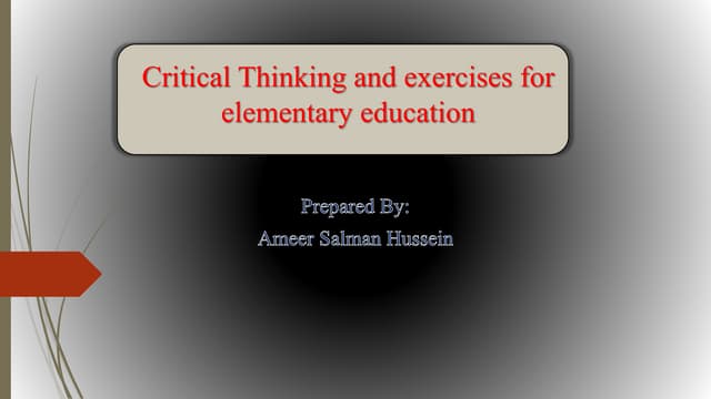 Developing critical and creative thinking skills | PPTX