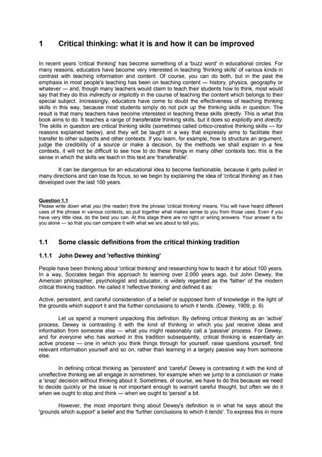 Conclusions in Critical Thinking | PDF