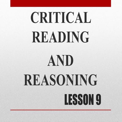 Critical Reading as Reasoning | PPTX