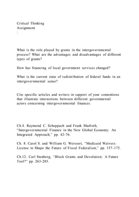Critical Thinking Paper that illustrates the relationship betwee | PDF