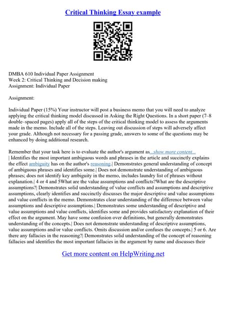 What is critical thinking? and its Future? Critical thinking standards ...