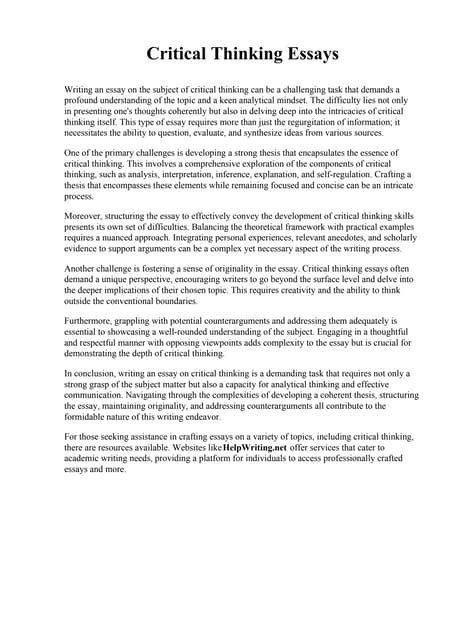 Essay On Critical Thinking Skills.pdf