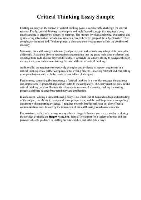Essay On Critical Thinking Skills.pdf