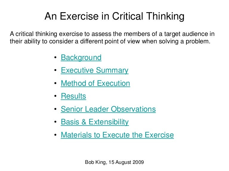 Critical Thinking Exercise critical-thinking-exercise