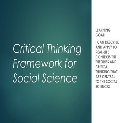 Critical Thinking Framework | PPT