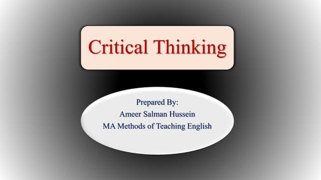 Develop critical thinking skills | PPTX