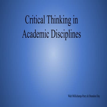 Critical thinking oral presentation | PPTX
