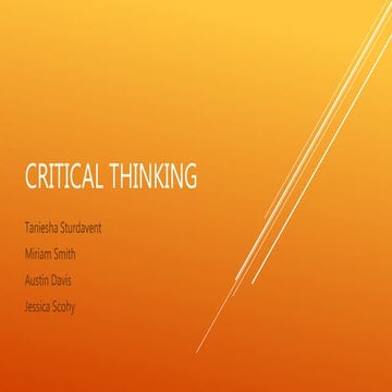 Critical thinking pp | PPTX | Educational Assessment | Education