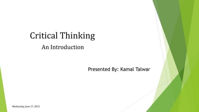 Develop critical thinking skills | PPTX