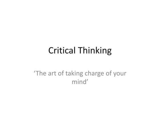 Conclusions in Critical Thinking | PDF