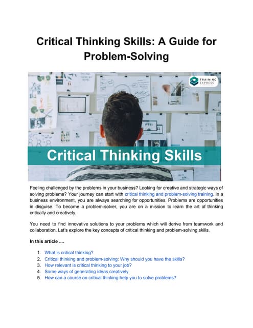 Critical thinking, Problem solving, Creativity.pptx